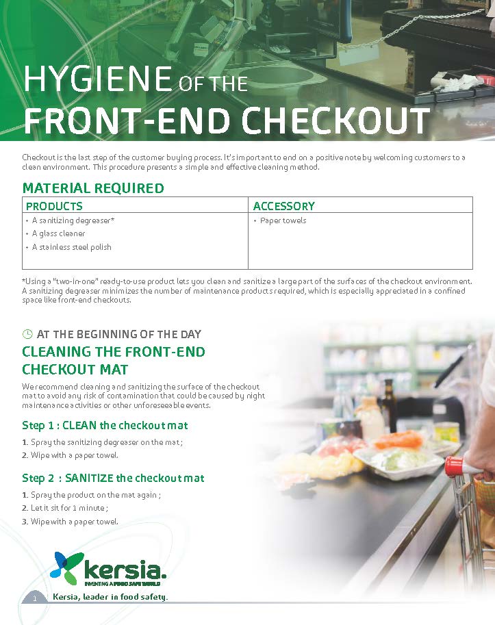 Method Sheet - HYGIENE OF THE FRONT-END CHECKOUT - Kersia Canada