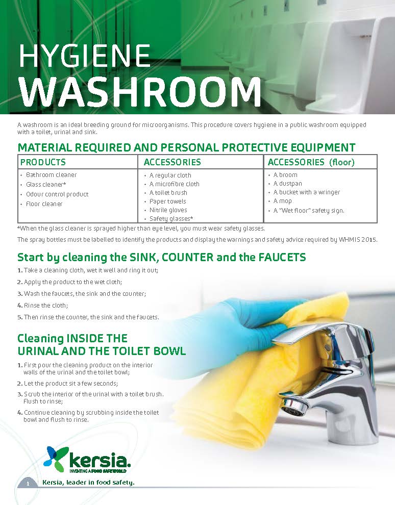 Method sheet - WASHROOM HYGIENE - Kersia Canada